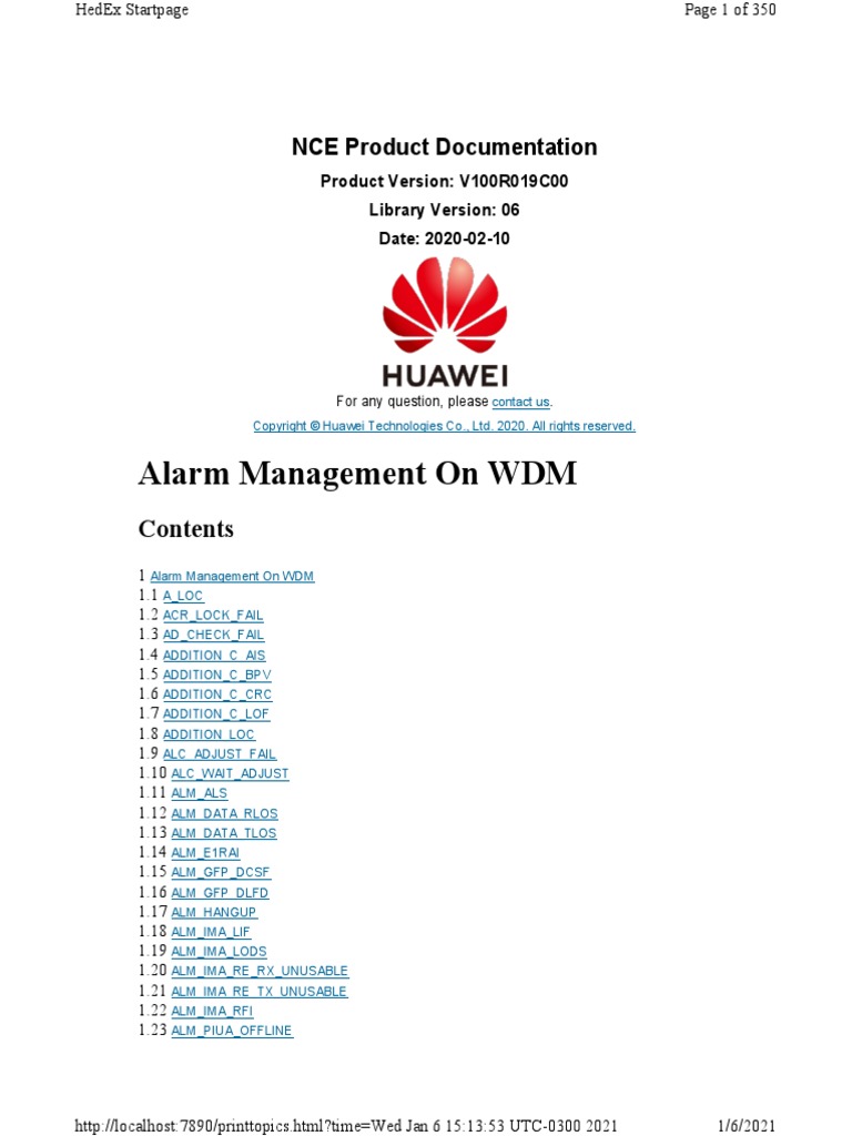 Alarm Management On WDM-1 | PDF