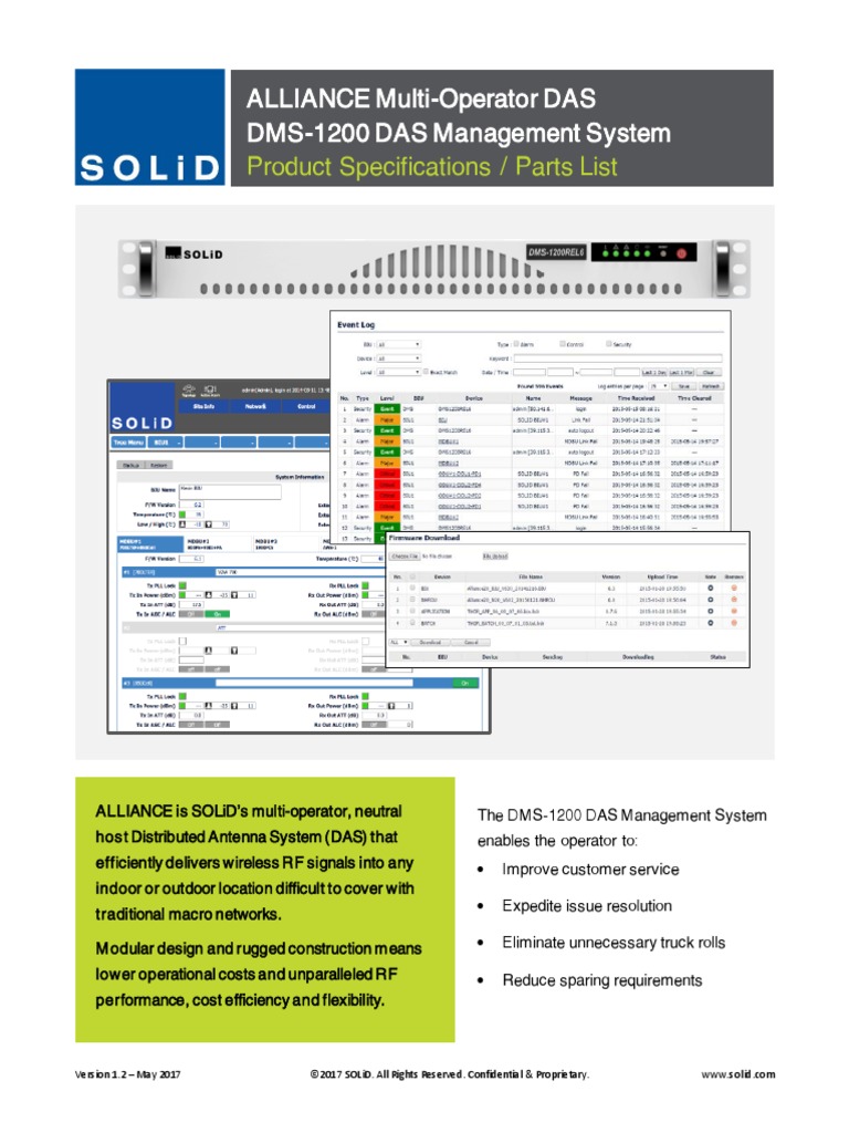 Solid Data Sheet Alliance Dms 1200 Rel6 v1.2 2 | PDF | Computer Network | Port (Computer Networking)