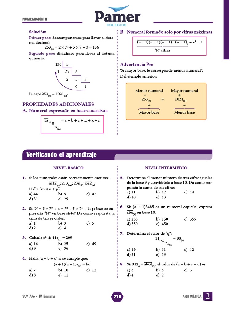 Cálculos en Bases Numéricas | PDF | Matemáticas | Notación Matemática