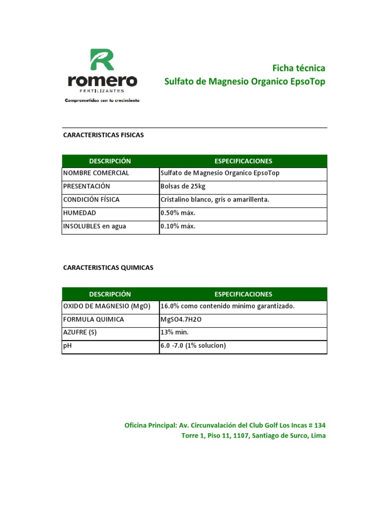 02 Ficha Tecnica - EpsoTop | PDF