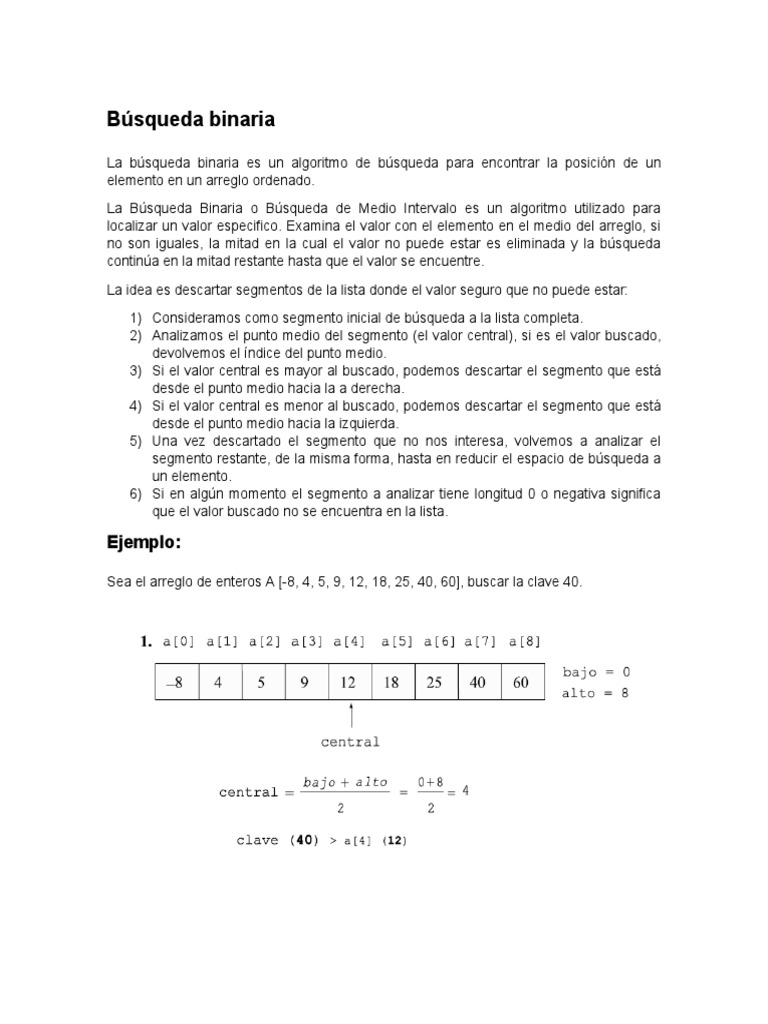 Busqueda Binaria | PDF | Informática teórica | Algoritmos