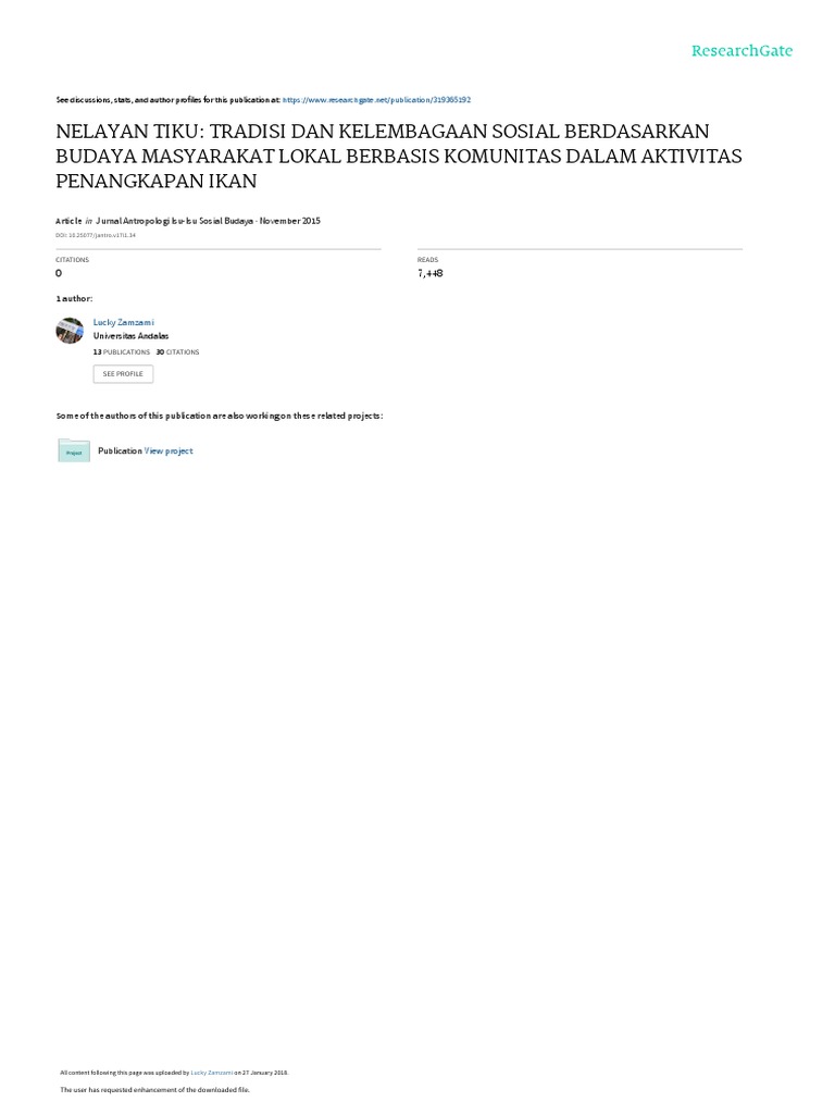 Nelayan Tiku Tradisi Dan Kelembagaan Sosial Berdas | PDF | Indonesia