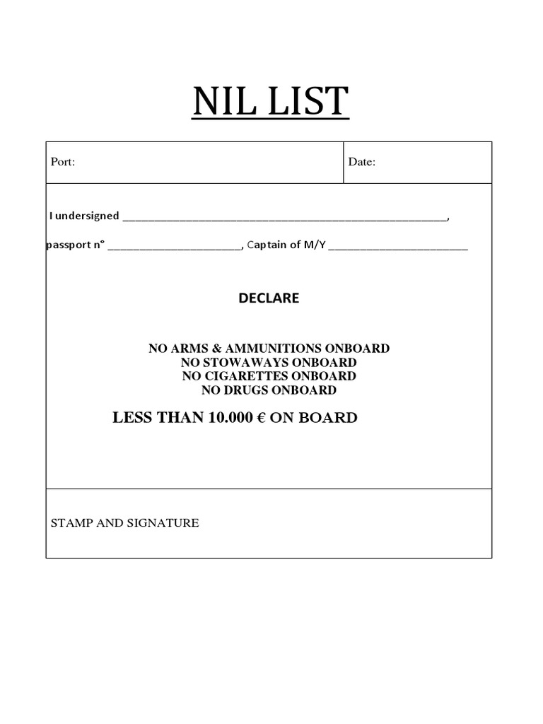 Nil List | PDF