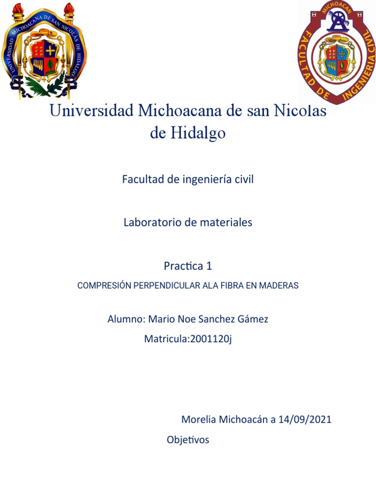 Practica 2-COMPRESIÓN PERPENDICULAR ALA FIBRA EN MADERAS | PDF | Física ...