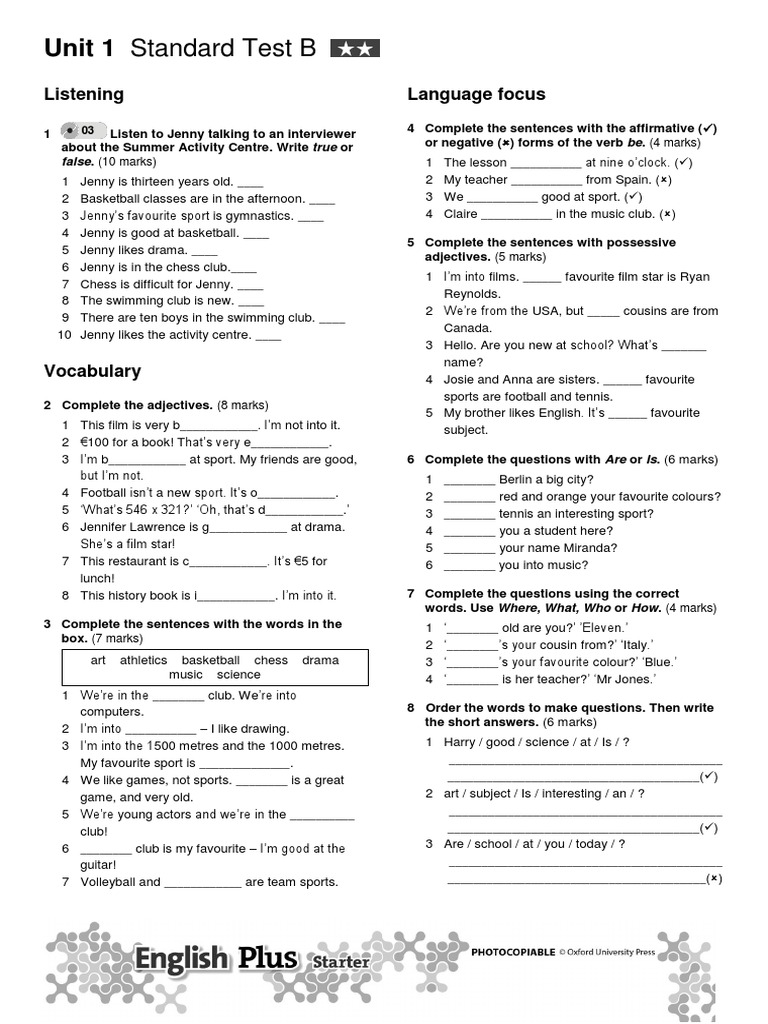 Unit 1 Standard Test B | PDF | Human Communication | Cognition
