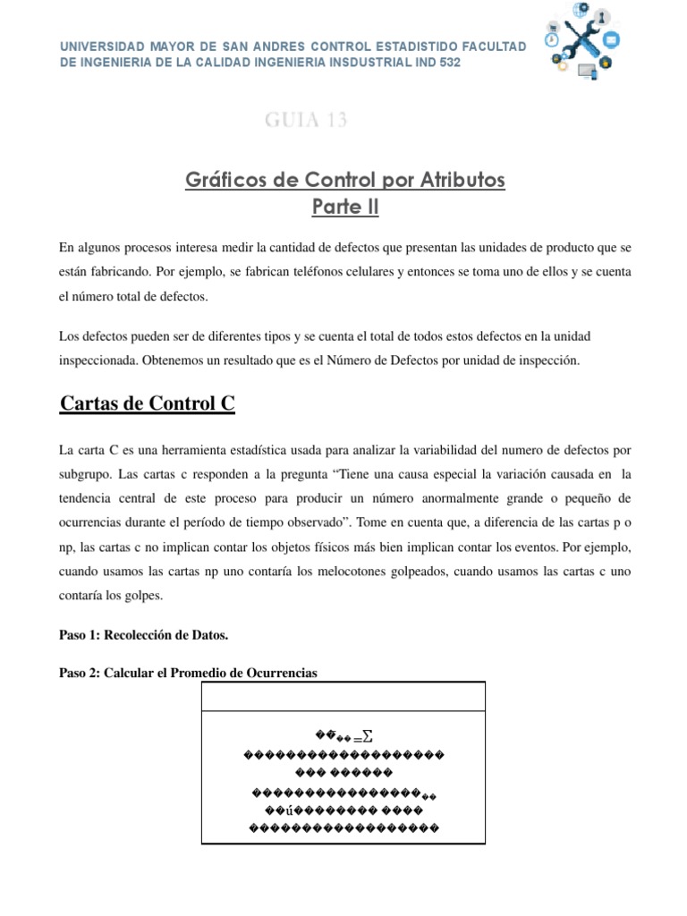 Guia 13 - Cartas de Control Por Atributos Parte II | PDF