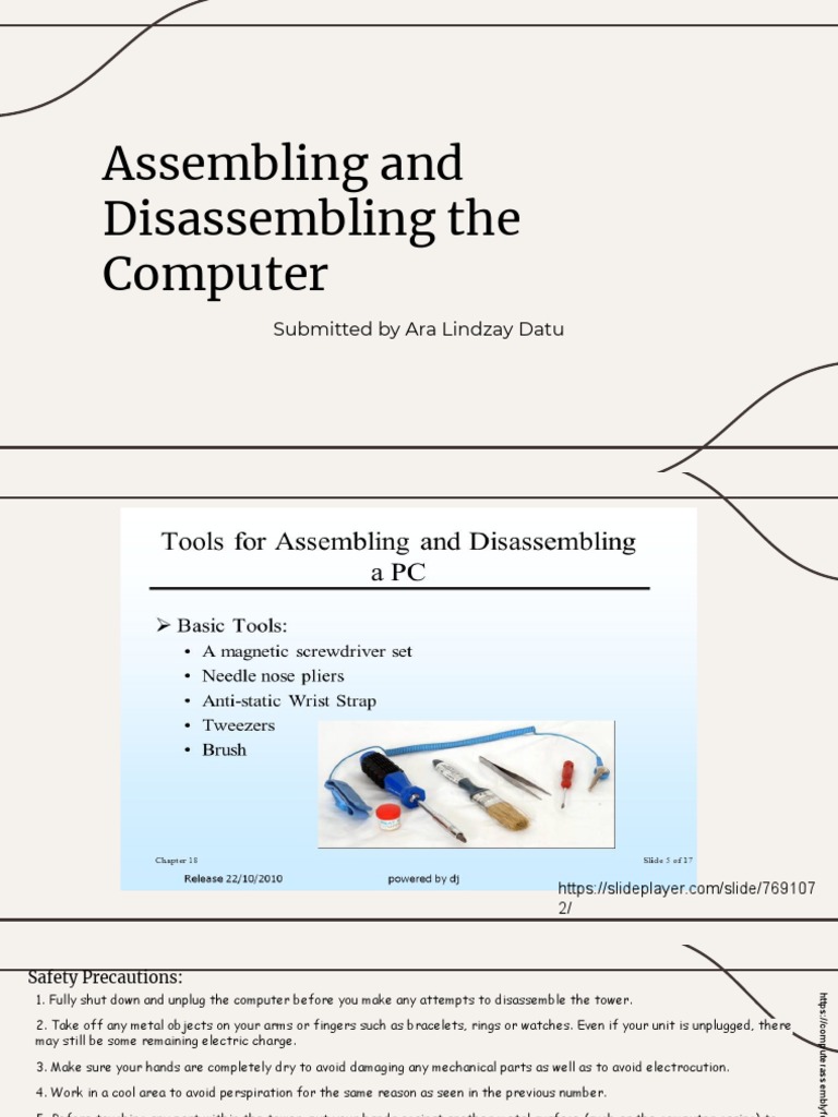 Assembling and Disassembling The Computer | PDF | Random Access Memory | Computer Science
