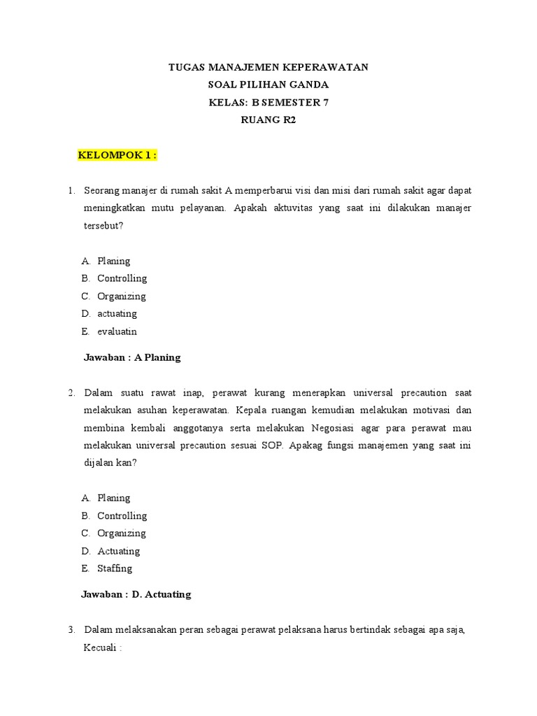 Tugas Kelas 7B (MENKEP) Pilgan | PDF | Karier & Perkembangan