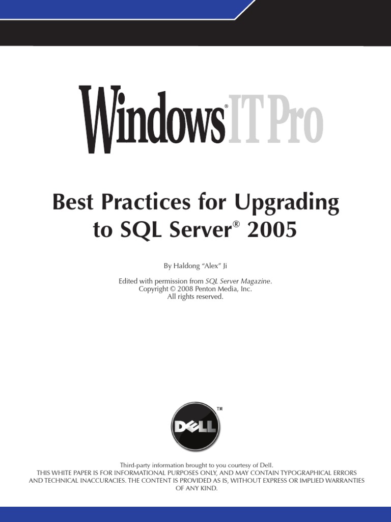 Best Practices For Upgrading To SQL Server 2005 | PDF | Microsoft Sql Server | 64 Bit Computing