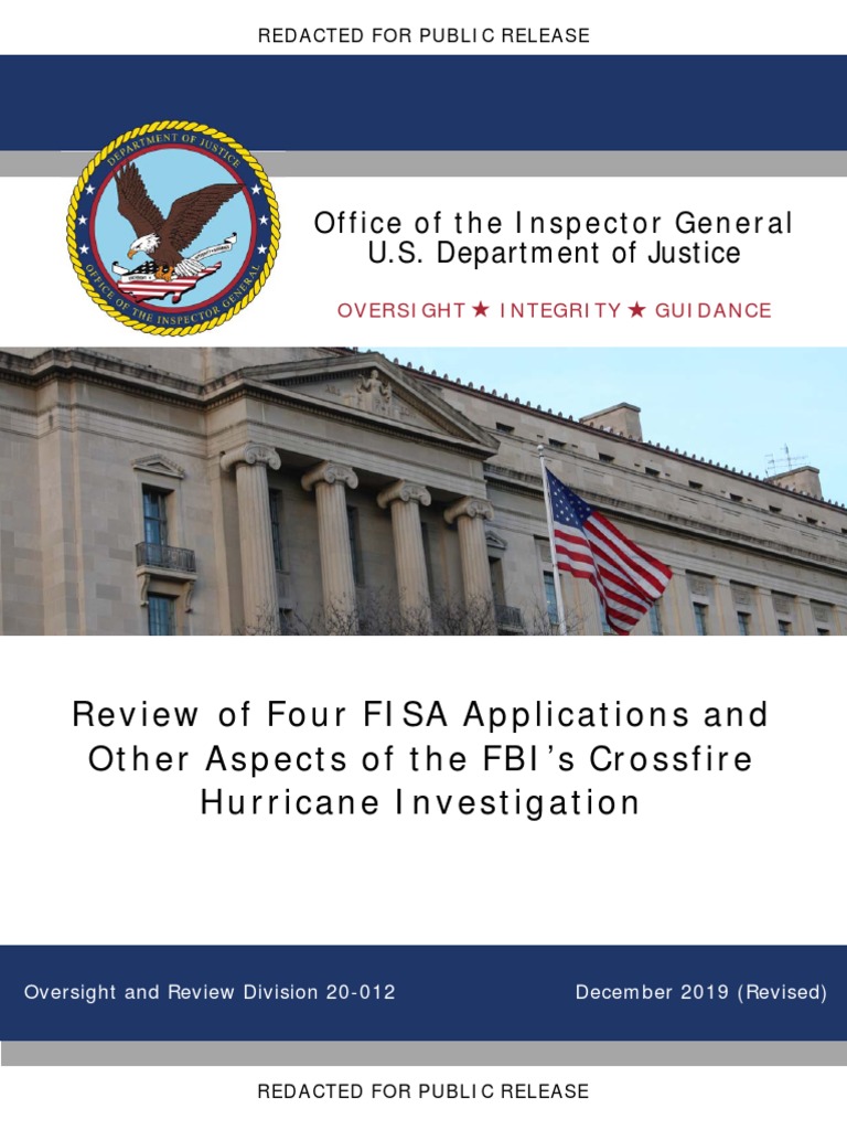 FISA Applications Review: Crossfire Hurricane | PDF | National Security ...
