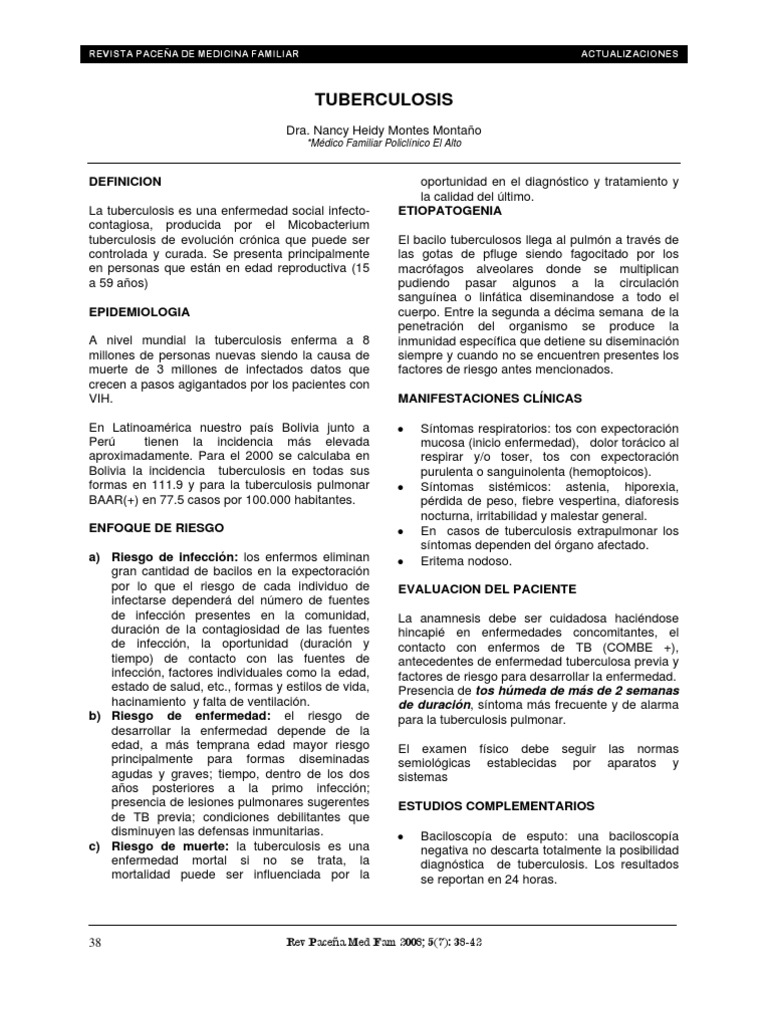 7 Tuberculosis | PDF | Tuberculosis | Especialidades Medicas