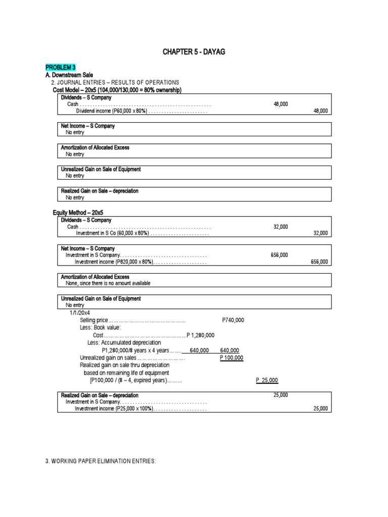 Chapter 5-Dayag-Problem 3 | PDF | Net Income | Depreciation