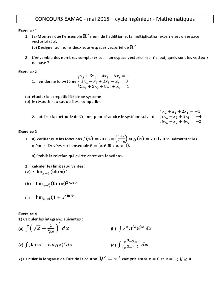 Cycle INGENIEUR - Maths | PDF