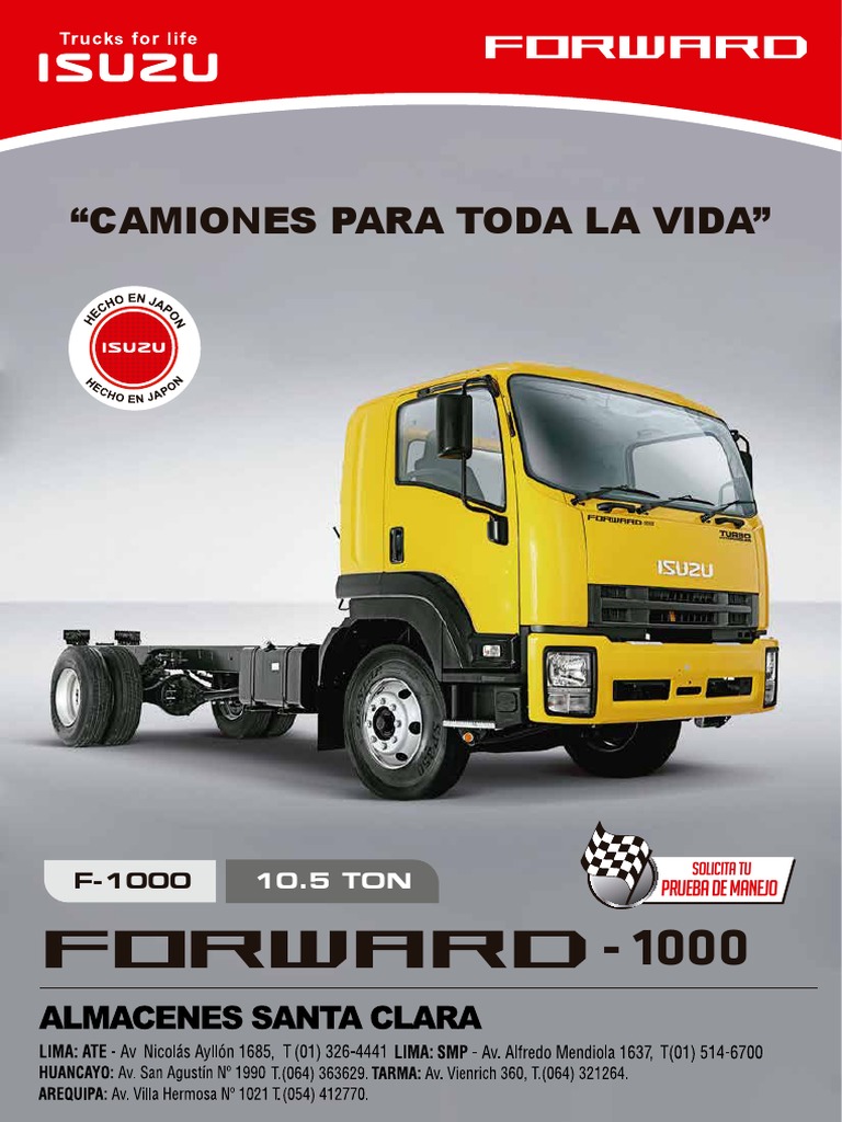Isuzu Forward 1000 Ficha Técnica Y Especificaciones Pdf Eje