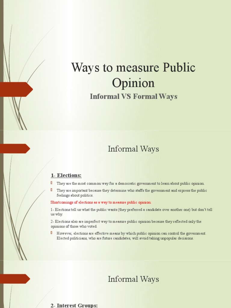Ways To Measure Public Opinion 3 | PDF | Survey Methodology | Public ...