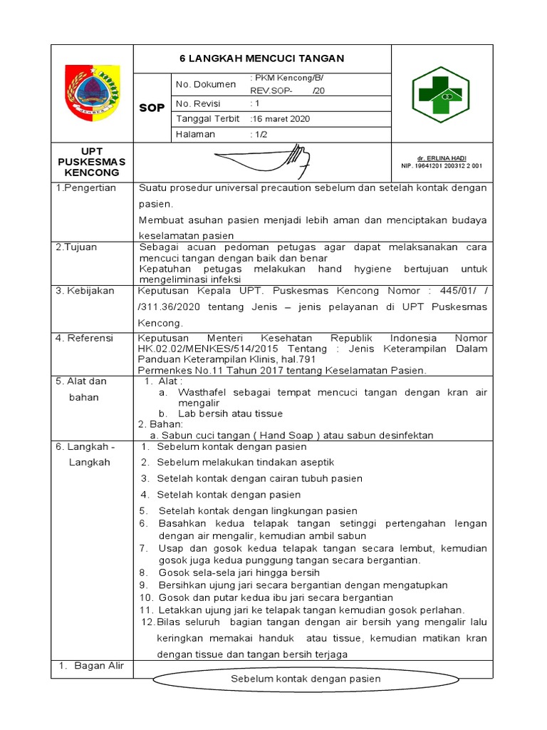 SOP - 6 Langkah Cuci Tangan 5 Moment | PDF