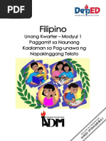 Filipino5 - q1 - Mod1 - Pag Uugnay NG Sariling Karanasan Sa ...
