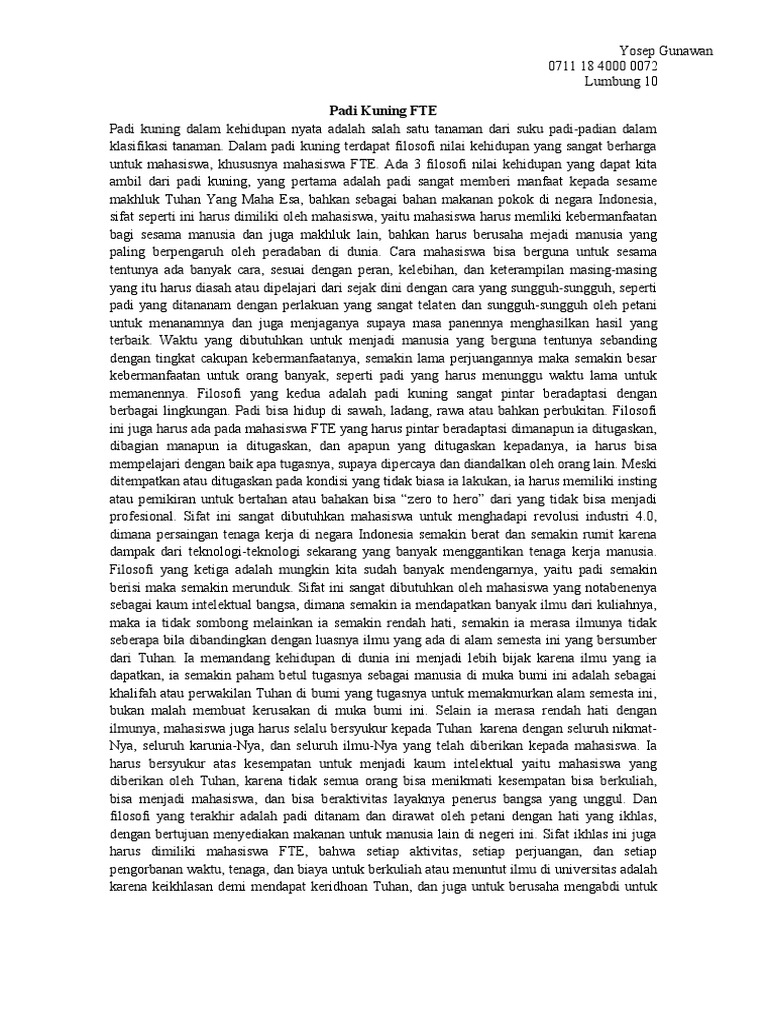 Padi Kuning FTE | PDF