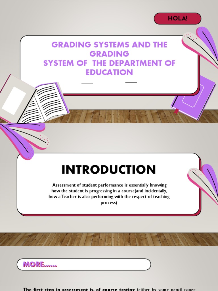Grading Systems and The Grading System of The Department of Education ...
