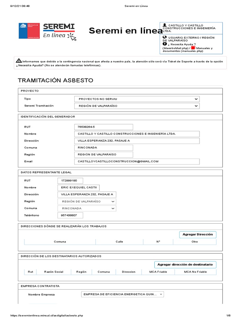 Seremi en Línea | PDF | Amianto | Residuos
