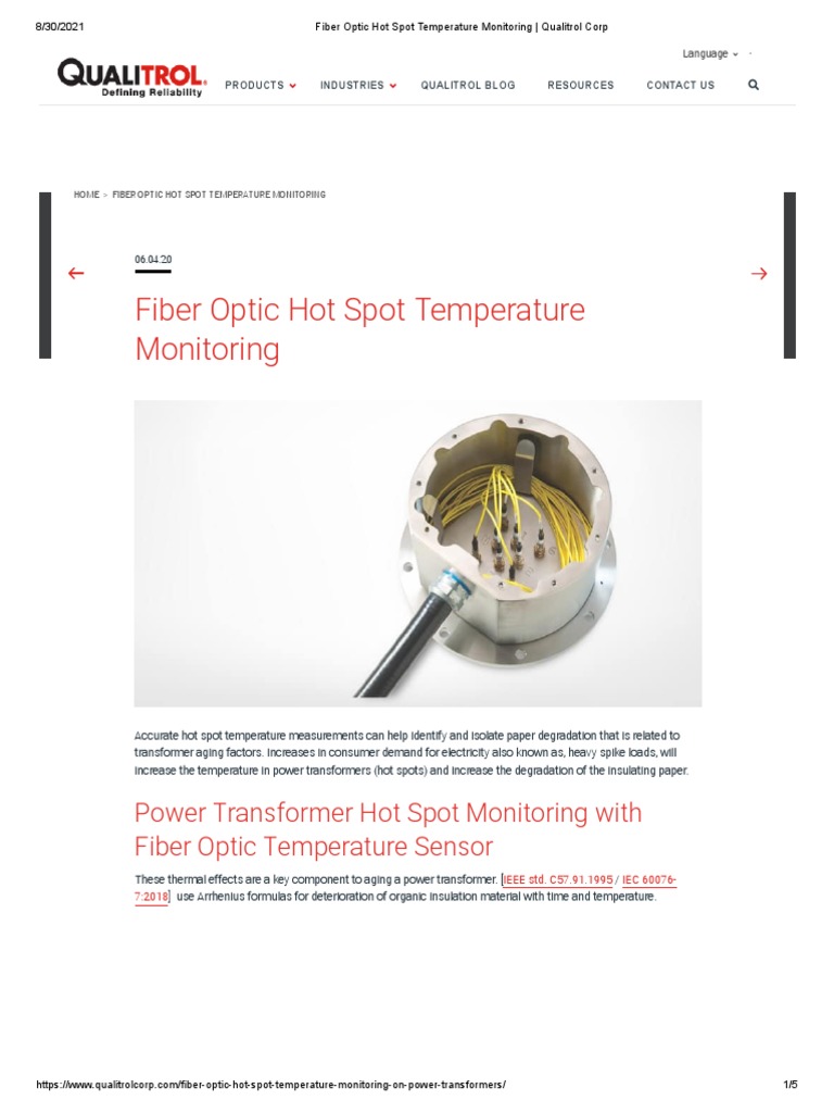 Fiber Optic Hot Spot Temperature Monitoring - Qualitrol Corp | PDF ...
