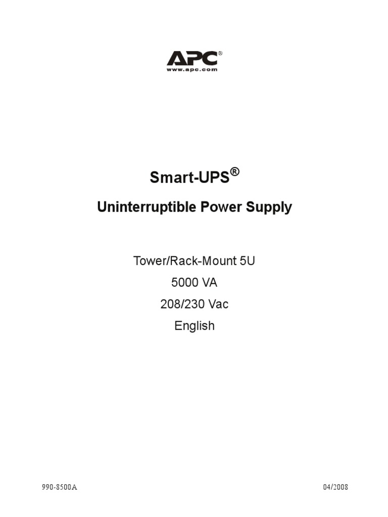 APC Smart UPS 5000 Maintenance and Indicator Alarm Troubleshooting ...