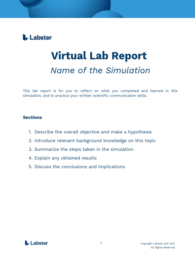 Lab Report Template (English) | PDF | Simulation | Neuropsychological ...