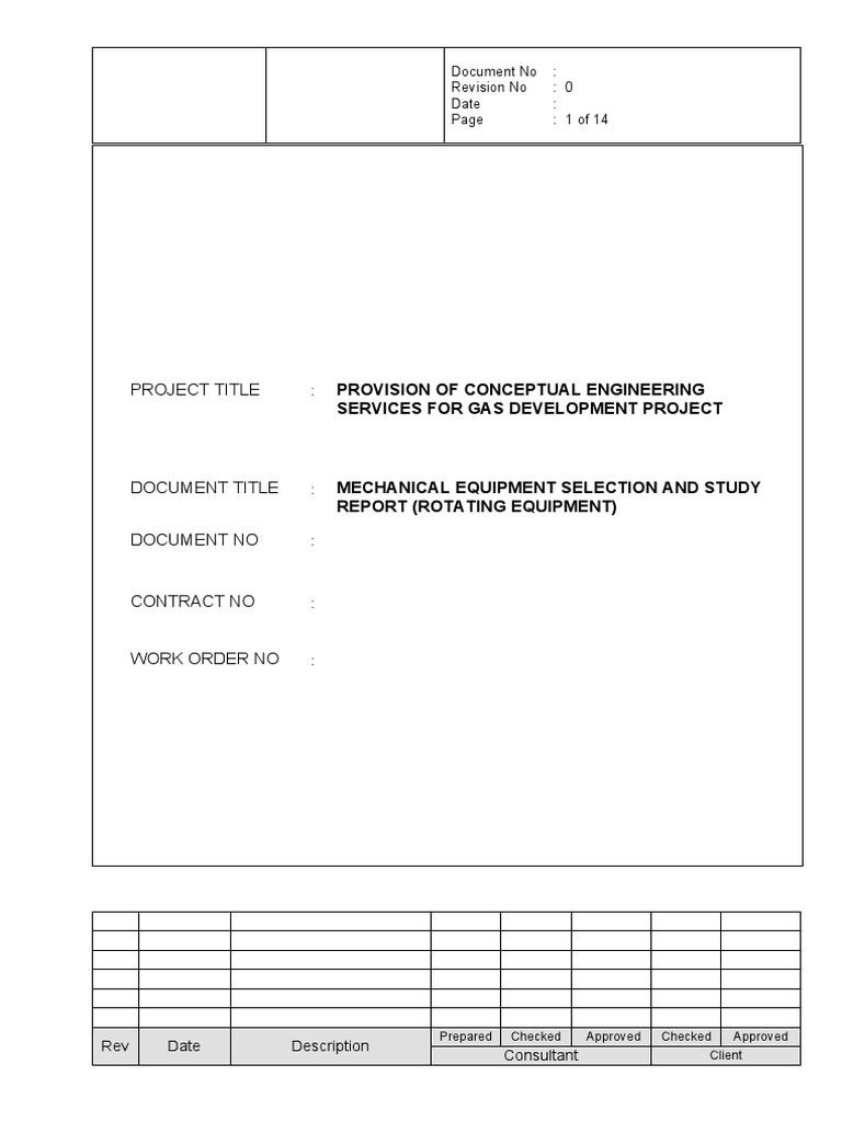 Rotating Eqmnt Selection Report | PDF | Pump | Gas Turbine