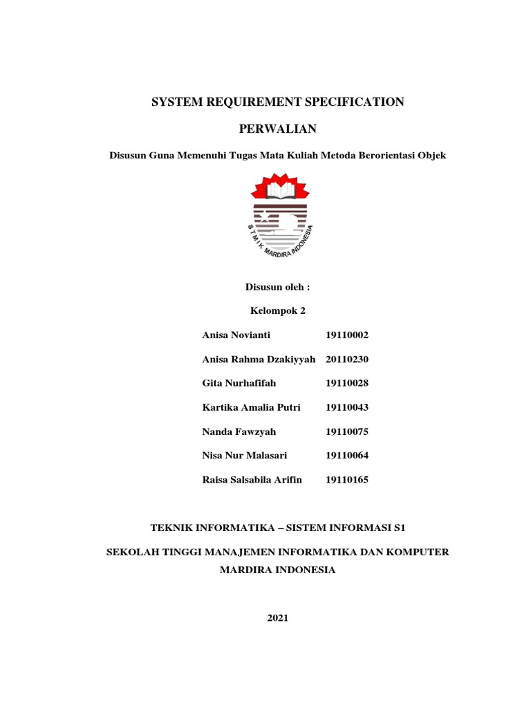 SRS Kelompok 2 - Minggu 1 | PDF | Komputer