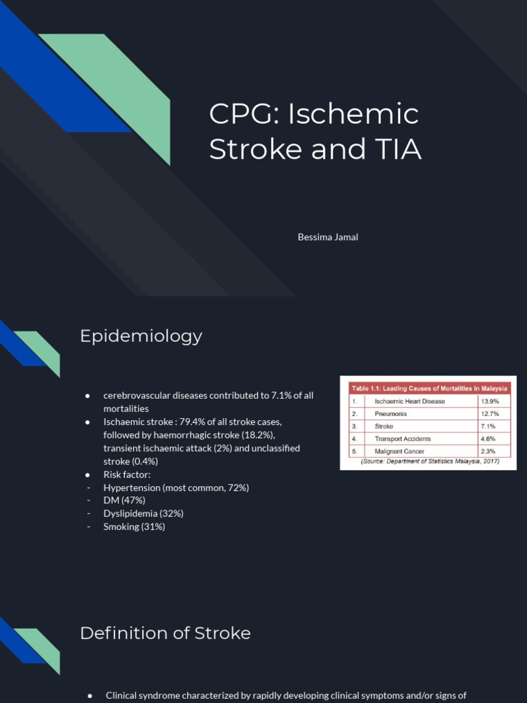 CPG - Ischemic Stroke and TIA | PDF | Stroke | Ischemia