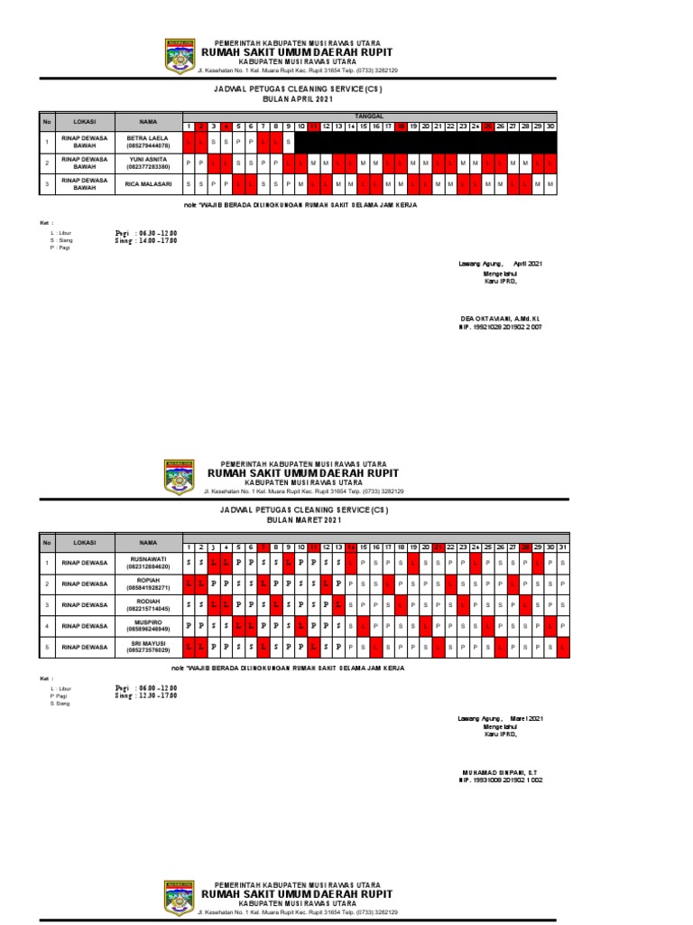 Jadwal Piket CS PDL | PDF