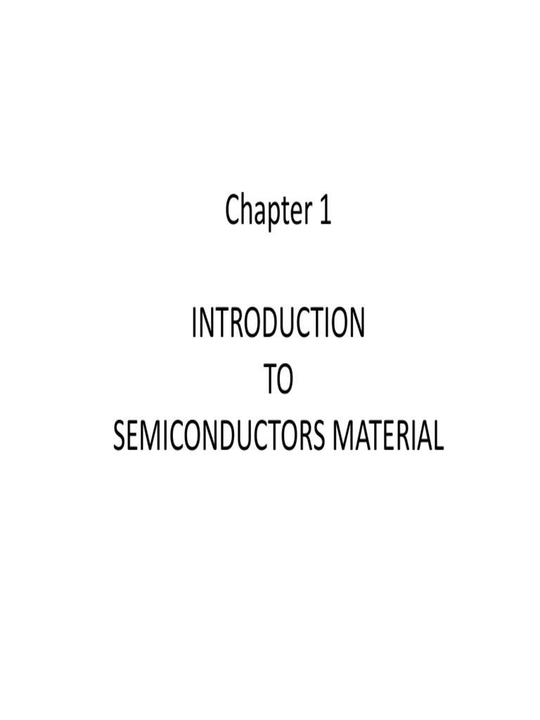 Introduction to Semiconductor Materials | PDF | P–N Junction ...