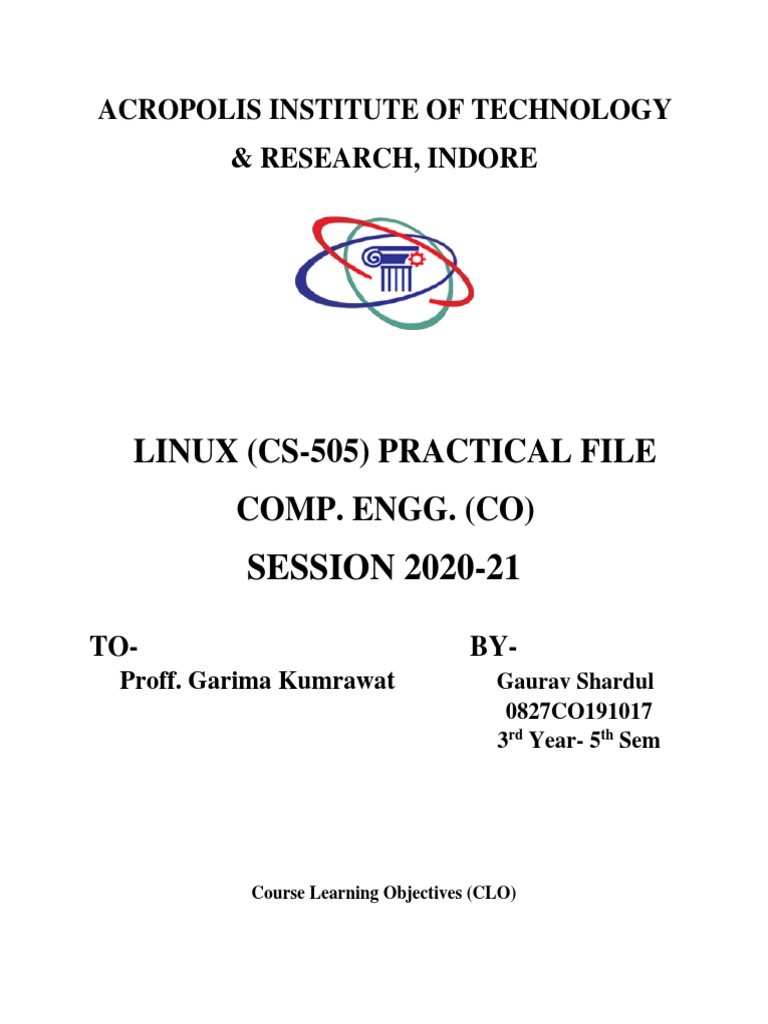 GauravShardul - CO17 - Linux Lab CS505 | PDF | Computer File | Filename