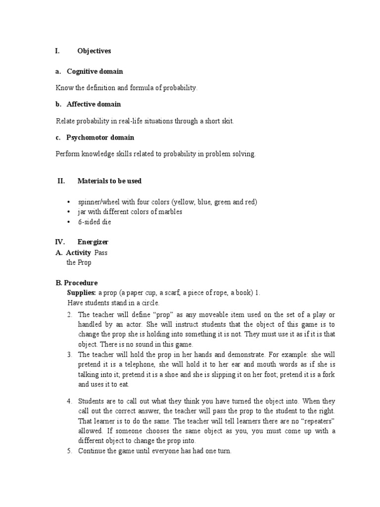Semi Detailed Lesson Plan | PDF | Probability | Learning