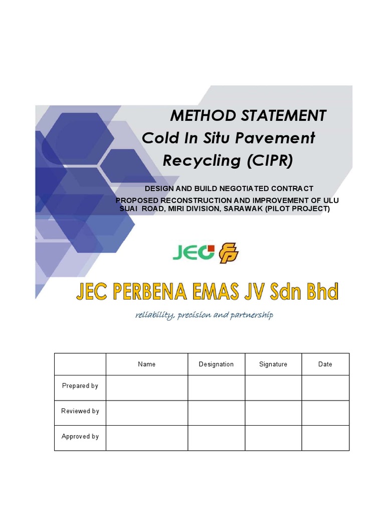 MS For Cold in Situ Pavement Recycling (CIPR) | PDF | Road Surface