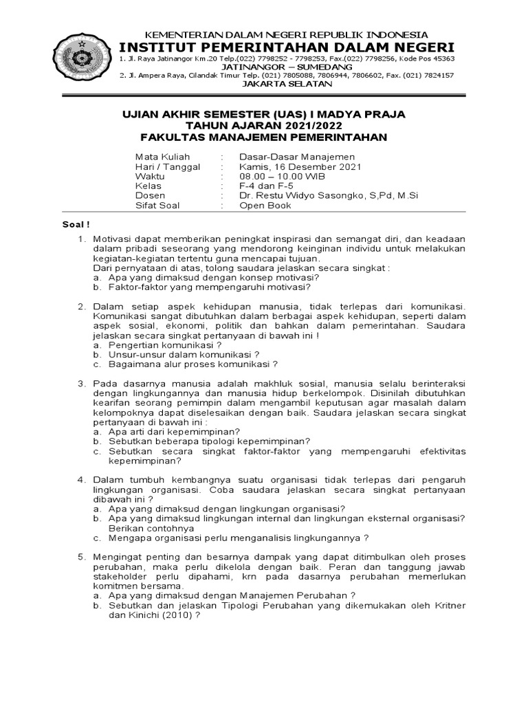 Uas DDM KLS F4 F5 2021 | PDF
