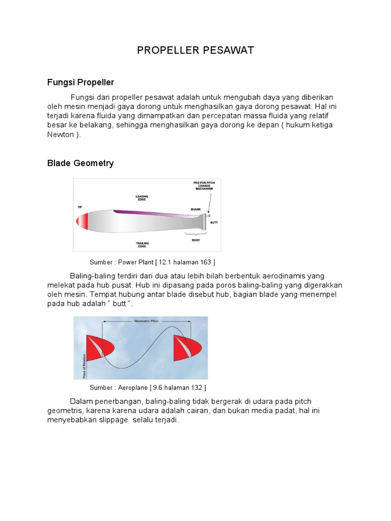 Fungsi dan Jenis Propeller Pesawat | PDF