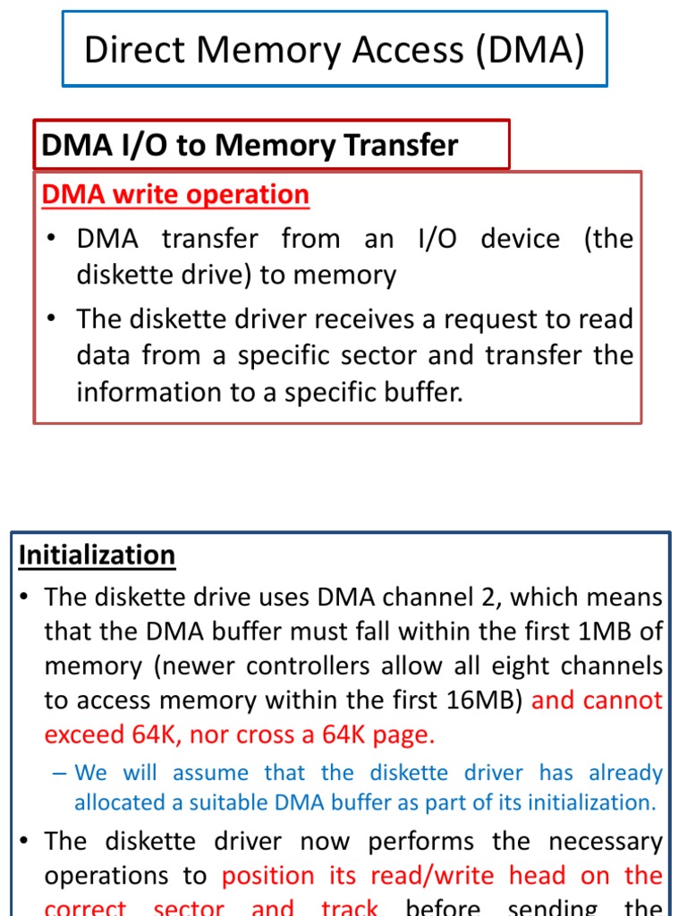 Direct Memory Access (DMA) | PDF | Data | Computer Data Storage