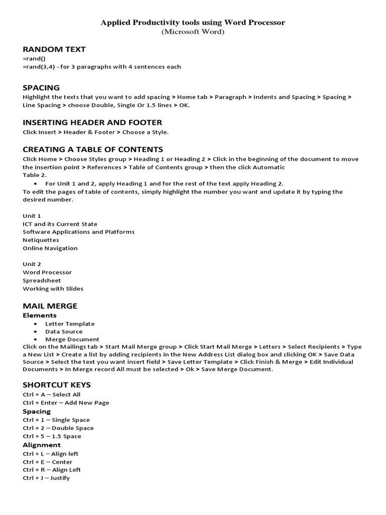 Productivity Tools in Word & PowerPoint | PDF | Paragraph | Microsoft Word