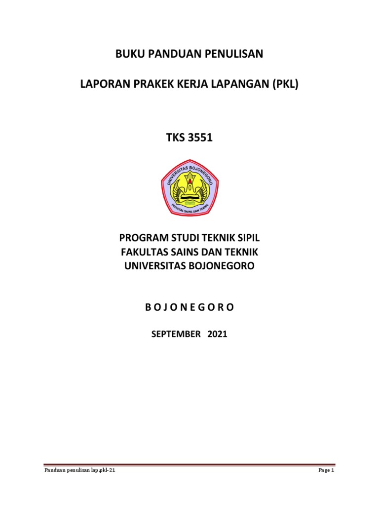 Panduan Penulisan Pelaporan PKL 2021 | PDF