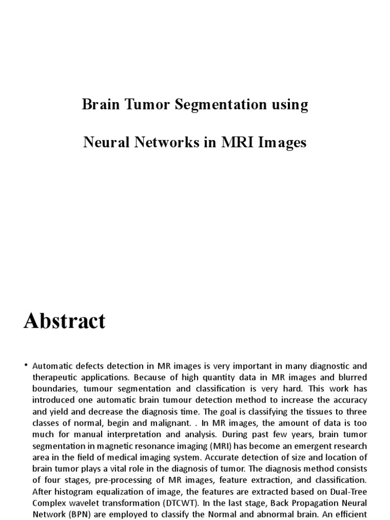 Brain Tumor | PDF | Image Segmentation | Statistical Classification