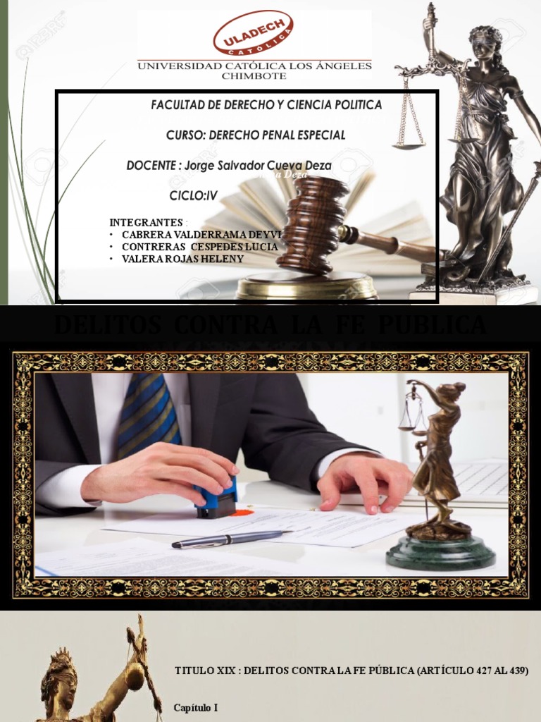 Delitos Contra La Fe Publica Exposicion | PDF | Derecho penal | Castigos