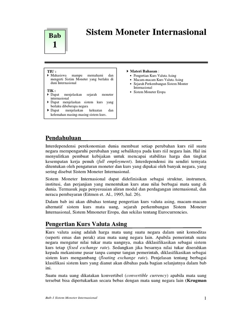 Sistem Moneter Internasional | PDF