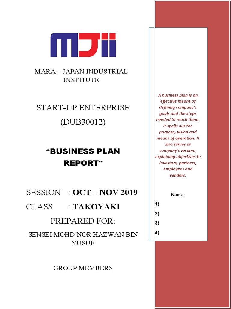 Cover Page - Business Plan | PDF | Business | Sales