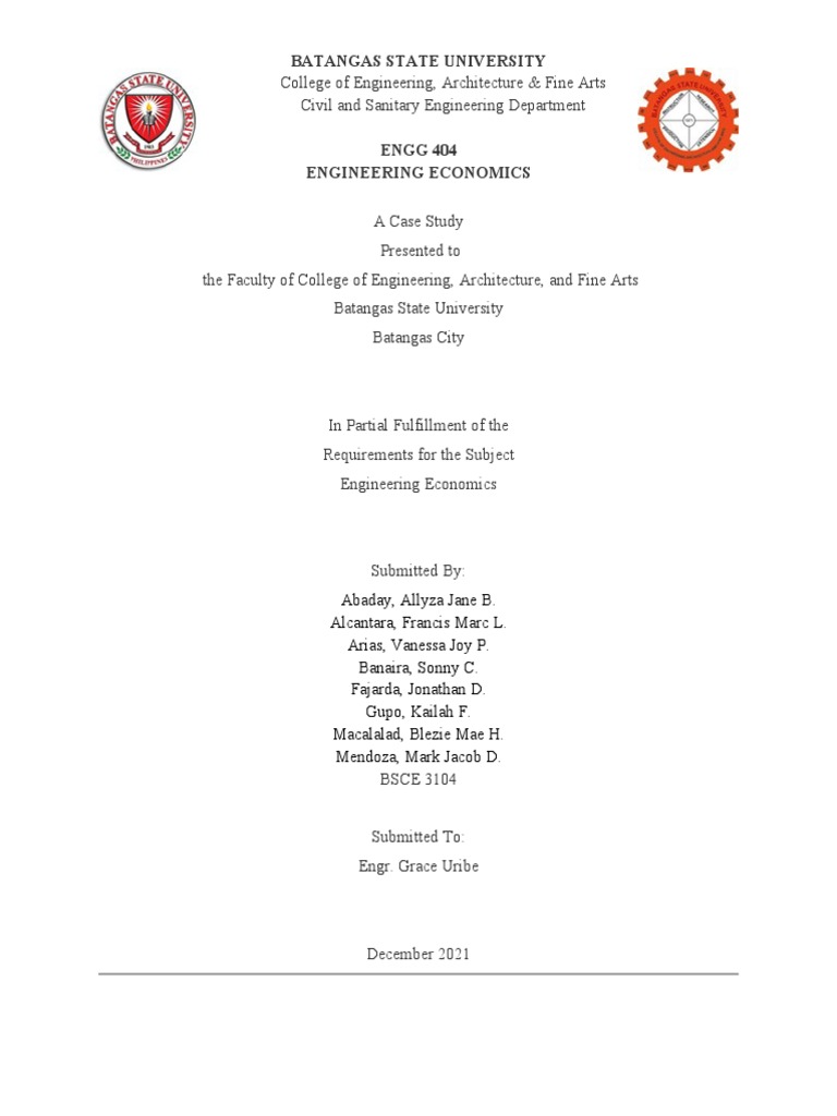 Engineering Economics Case Study Annual Worth Analysis Pdf 3 D