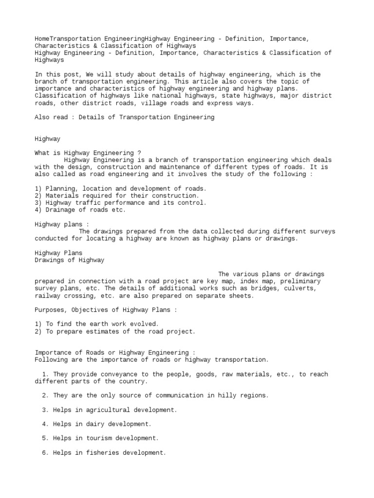 Highway | PDF | Road | Transport