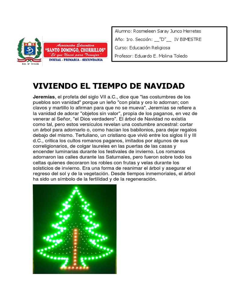 Historia del Árbol de Navidad | PDF | Navidad | Árbol de Navidad
