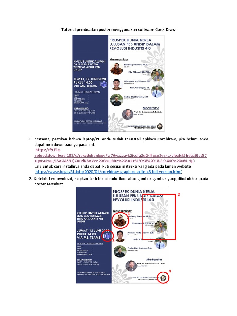 Tutorial Pembuatan Poster Menggunakan Software Corel Draw | PDF
