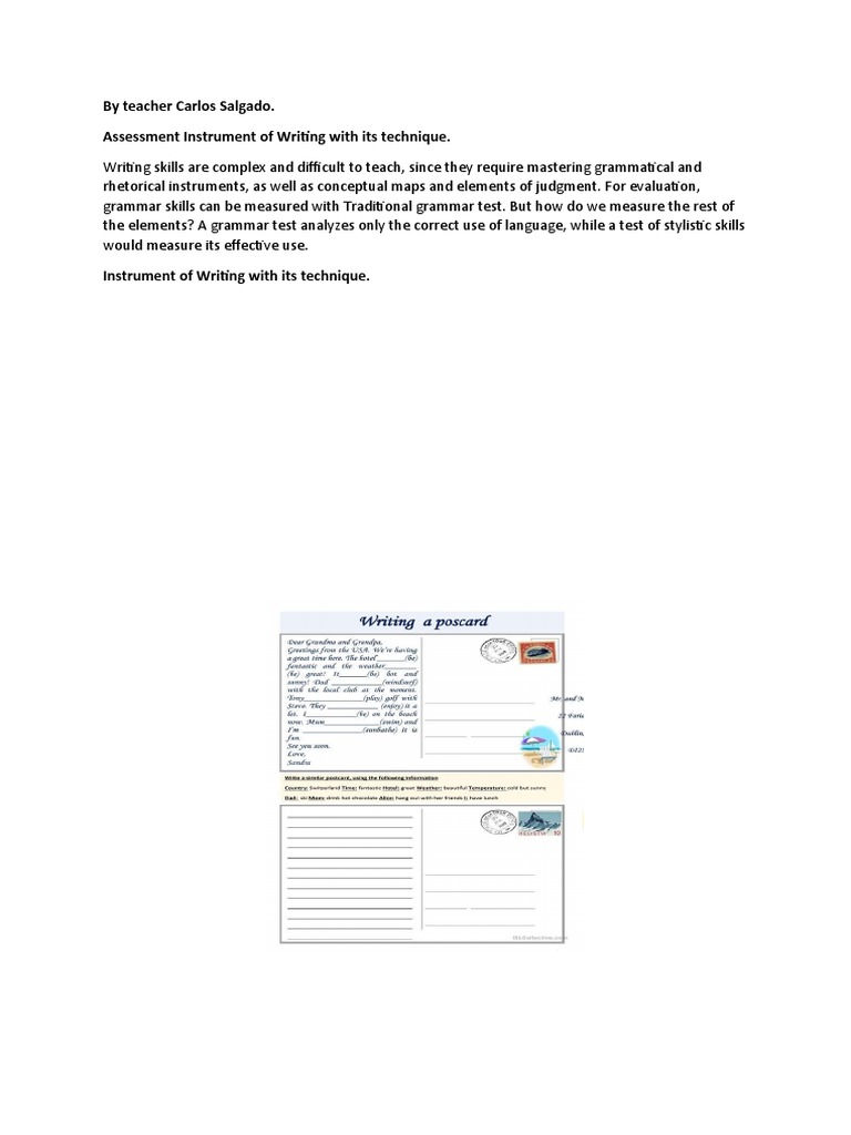Assessment Instrument of Writing With Its Technique | PDF