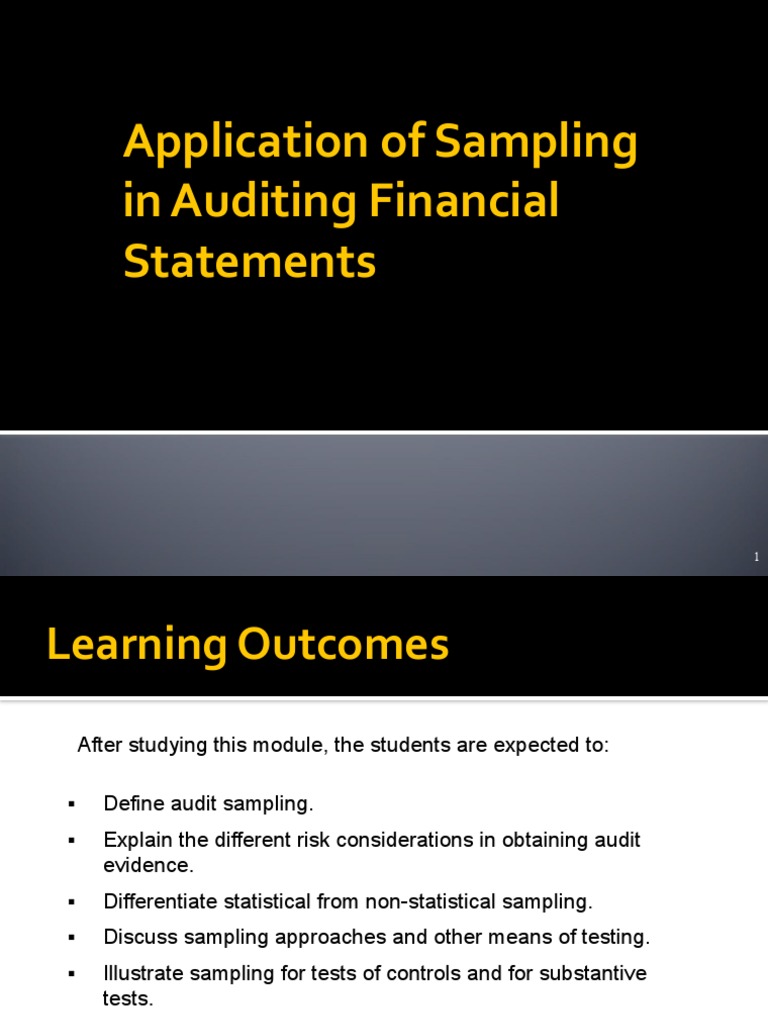 Module 8 - Audit Sampling Principles | PDF | Audit | Statistics